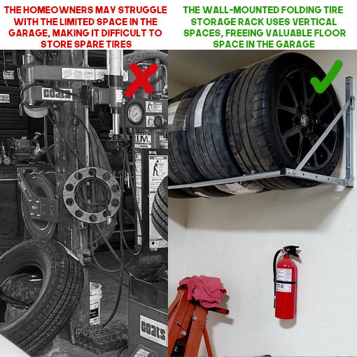 Wall-Mounted Folding Tire Storage Rack ~ bestcargurus.com